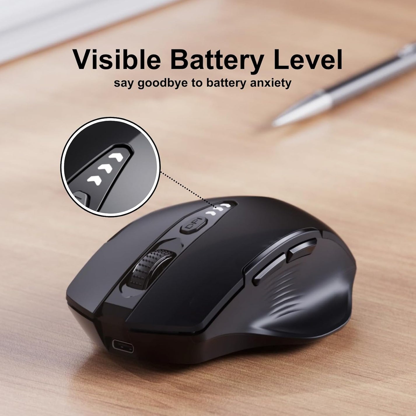 Uineer Wireless Mouse,Upgraded 2.4GHz Mouse Wireless Rechargeable (Bat ...