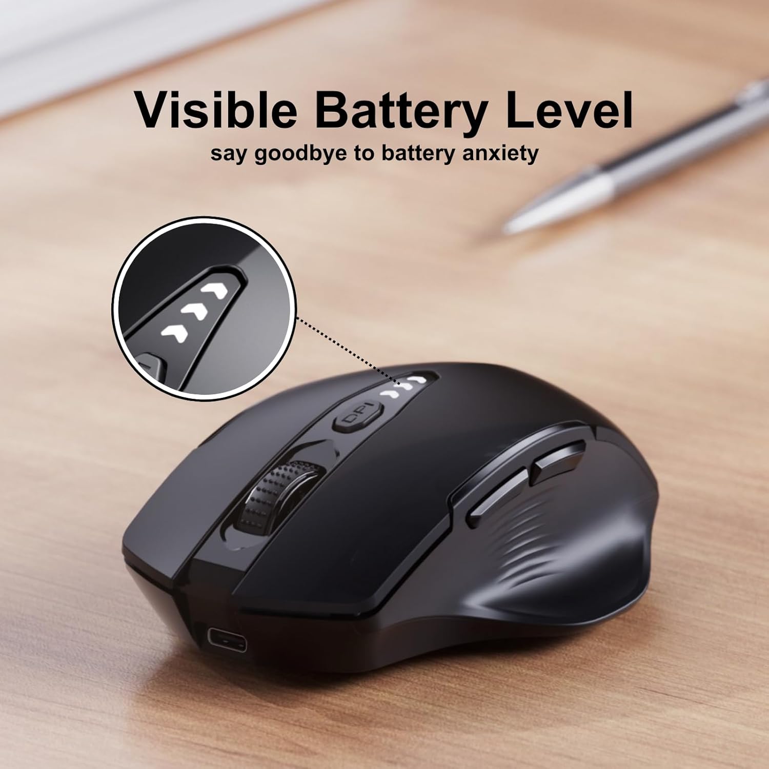 Uineer Wireless Mouse,Upgraded 2.4GHz Mouse Wireless Rechargeable (Bat ...