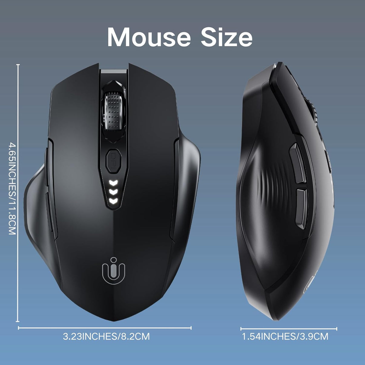 Uineer Wireless Mouse,Upgraded 2.4GHz Mouse Wireless Rechargeable (Bat ...