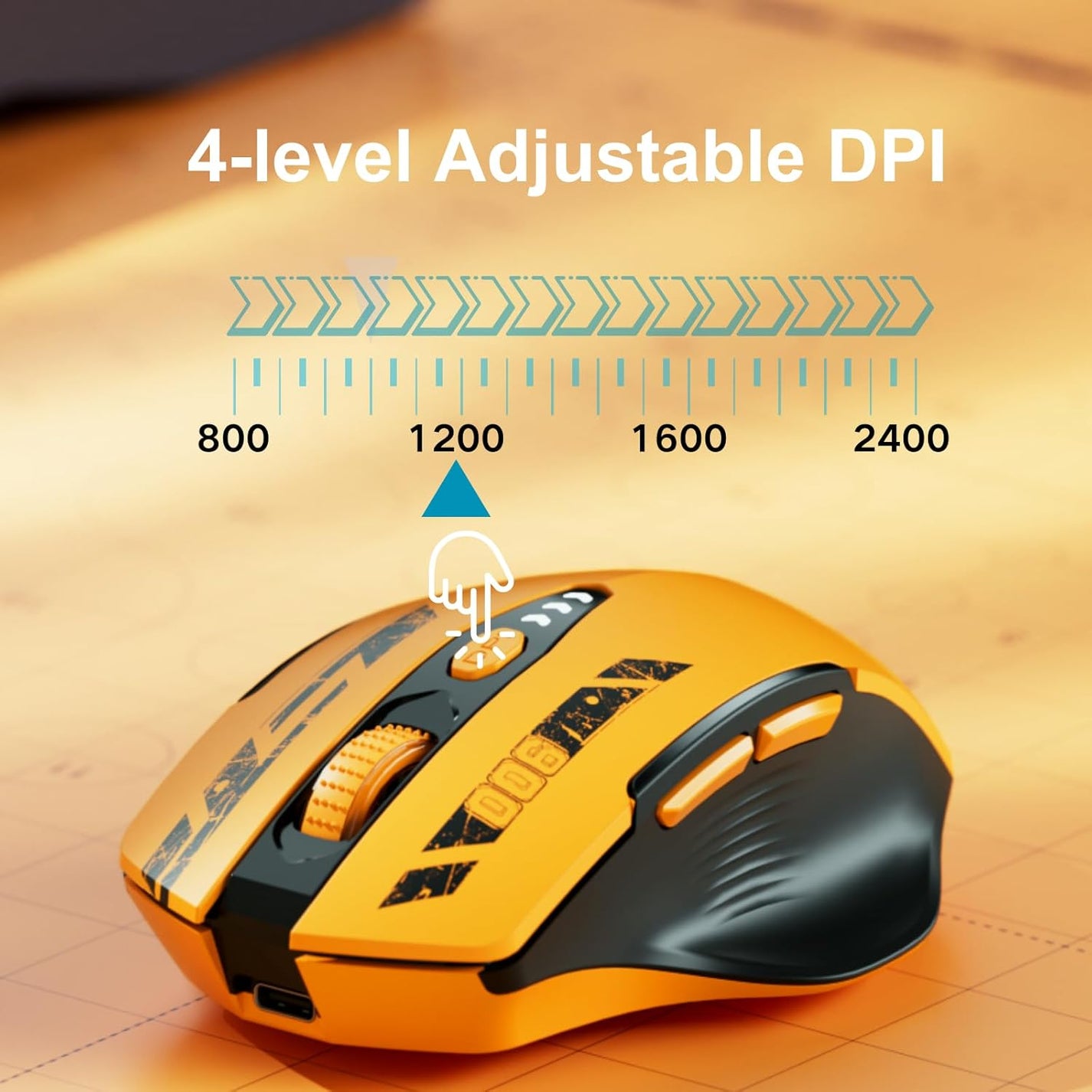 Bluetooth Mouse,Tri-Mode (BT 5.0/4.0+2.4G Hz),Visible Battery Level,Re ...